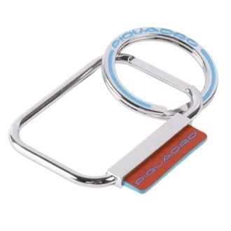Piquadro unisex, Accessoires, Brun, Taille: ONE Size Porte-cl&eacute;s en m&eacute;tal avec triangle en cuir