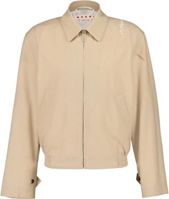 Marni Homme, Vestes, Beige, Taille: M Light Wool Blend Zip Jacket