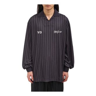 Yohji Yamamoto Femme, Tops, Noir, Taille: 40 FR Elite 5 Football Long Sleeve Tee