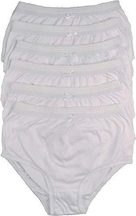 Cottonique Femmes 6 Paires de Complet Culotte en Choix de Couleurs 36-54 Grande Tailles - Blanc, 48-50 (20-22)