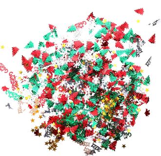 Angoily 100g Weihnachtskonfetti Glitzerkonfetti Kunststoff Pailletten mit Weihnachtsmann Schneeflocke und Rentier f&uuml;r Weihnachtsfeier Hochzeit Geburtstag Part