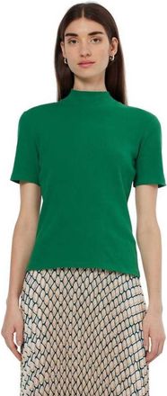 Scotch & Soda Damen T-Shirt Mock Neck Rib T-Shirt, Bright Green,M