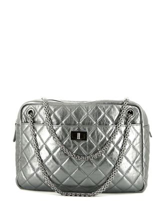 Chanel sac porté épaule Mademoiselle Reissue (2008) - Argent