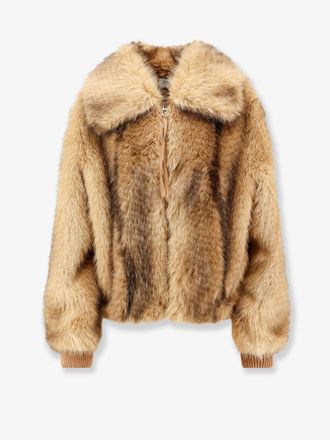 Nude Faux fur jacket - NUDE - gender_Woman