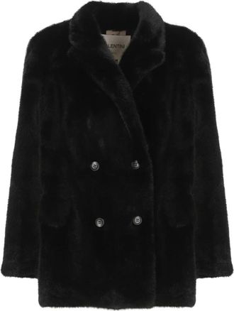 VALENTINI 1972 Valentini 1972, Femme, Vestes, Noir, Taille: 40 FR Manteau en fausse fourrure