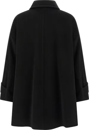 Alberto Biani Double-Breasted Wool Coat - Black