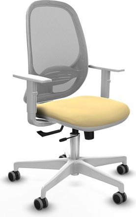 Piqueras y Crespo Drehstuhl mit wei&szlig;en Armlehnen, h&ouml;henverstellbare Lendenwirbelst&uuml;tze, ausgestattet mit Syncro/Traslack und Schneideschaum, mit Rollen von 65 mm, Parke