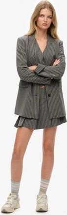 Superdry Blazer coupe masculine &agrave; fines rayures - Gris