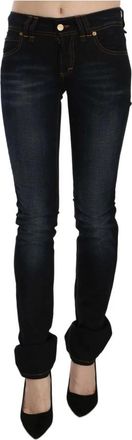 John Galliano Femme, Jeans, Noir, Taille: W26 Pantalon d&eacute;contract&eacute; en denim coupe slim taille mi-haute