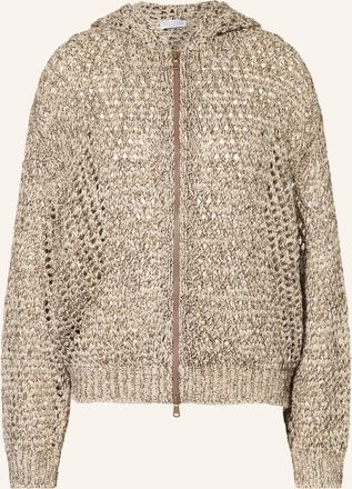 Brunello Cucinelli Brunello Cucinelli Strickjacke Mit Leinen Und Seide braun