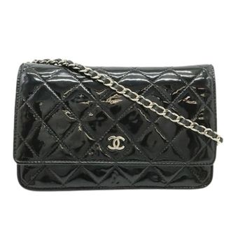 Chanel Pre-owned Matelasse Lackleder Chain Wallet - - Pre-owned - Damen - Schwarzk - ONE SIZE