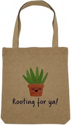 Fabulous Sac Shopping Tote Bag Aspect Lin - Rooting for Ya! Plants Pot Gardening - Sac de Courses Toile Epaisse 360g Beige Naturel Cabas Port&eacute; Epaule Solide Im