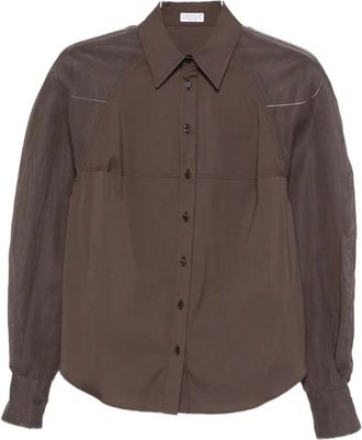 Brunello Cucinelli Femme, Blouses et Chemises, Brun, Taille: 42 FR Chemise