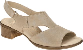 Ara Damen Lugano Sandale, Sand, 38.5 EU Weit