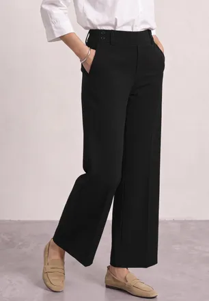 Street One Stoffhose STREET ONE, Damen, Gr. 32, L&auml;nge 26, schwarz, Stoff, 61% Viskose, 32% Polyamid, 7% Elasthan, unifarben, comfort fit 7/8-L&auml;nge, Hosen Stoffho
