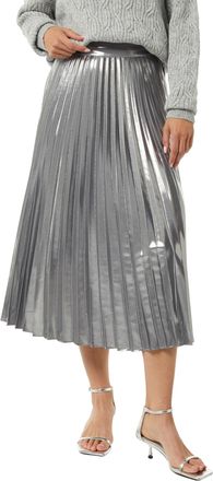 Comma Plissee-Rock mit Metallic-Effekt