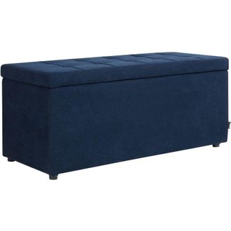 Beliani Ottomane mit Stauraum OREM Stoff Marineblau