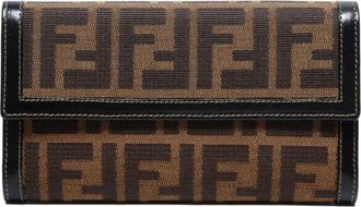 Fendi portefeuille Zucca en toile (années 1990-2000) - Marron