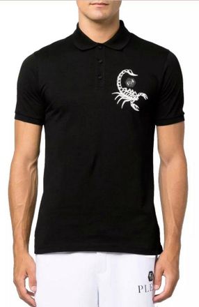 Philipp Plein Poloshirt Slim fit ikonische PP Hexagon Logo,gewebter Rippenkragen B&uuml;ndchen