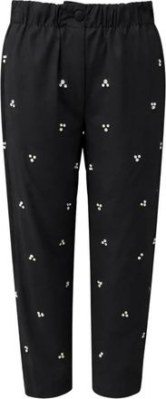A Paper Kid Femme, Pantalons, Noir, Taille: 36 FR Pantalon Popeline Orn&eacute;