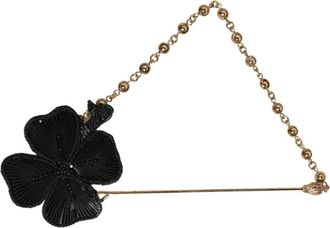 Dolce & Gabbana Homme, Accessoires, Jaune, Taille: ONE Size Broche &agrave; revers en laiton avec cha&icirc;ne de cristaux