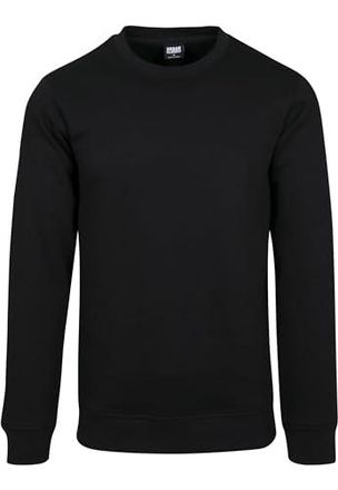 Urban Classics Basic Terry Crew Sweat-Shirt pour Homme Olive Basics, Streetwear, Noir, M