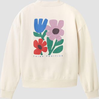 recolution Recolution Damen vegan Sweatshirt Nerine Think Positive Arktiswei&Atilde;Y