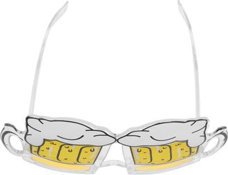 Cabilock Blinkende Sonnenbrille Im Bierkrug-Stil F&uuml;r Partys Festivals Erwachsene Lustige Brille Tropisches Design