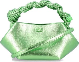Ganni Femme, Sacs, Vert, Taille: ONE Size Bou Mini Metallic Leather