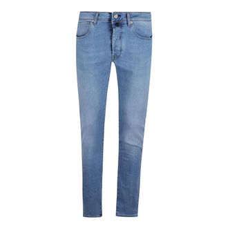 Incotex Stretch Denim Jeans mit Wildleder-Patch - - Jeans - Herren - Blau - W34