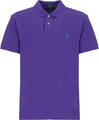 Ralph Lauren Homme, Tops, Violet, Taille: XL Polo &agrave; Deux Boutons