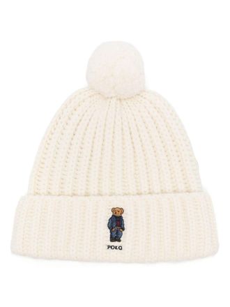 Polo Ralph Lauren bonnet à logo Polo Bear brodé - Blanc