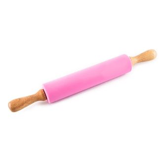 Legend Teigroller Silikon Klein Rosa mit Antihaft-Oberfl&auml;che Silikon Roller f&uuml;r Pizza Kekse Teig Chapatis Dumpling Wrapper mit Holzgriffen UK