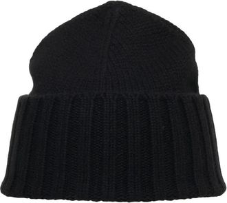 KANGRA Caps & Mützen - Cashmere Beanie With Ribbed Edge - Gr. ONE SIZE - in Schwarz - für Damen