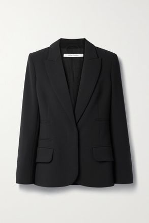 Another Tomorrow Blazer Aus Cr&ecirc;pe Aus Einer Wollmischung - Schwarz