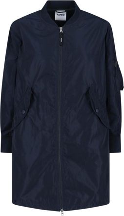 Aspesi Manteau Au Genou - Bleu