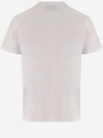 Ami Mens Cotton T-Shirt With Embroidered Logo White T-Shirts And Polos