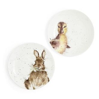 Wrendale Designs Portmeirion Home & Gifts Wrendale Lot de 2 assiettes &agrave; d&eacute;couper Motif lapin et caneton