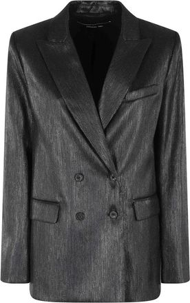 Federica Tosi Femme, Vestes, Noir, Taille: 36 FR Blazer Crois&eacute; en Raphia