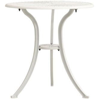 vidaXL Vidaxl - Table de jardin Blanc 62x62x65 cm Aluminium coul&eacute;
