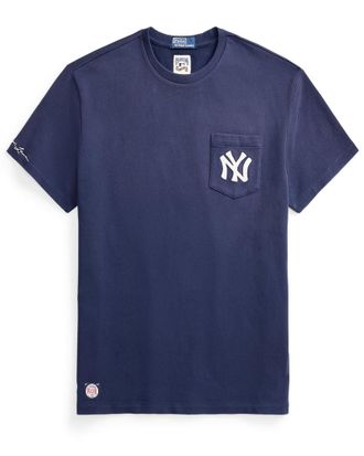 Ralph Lauren T-Shirt mit Brusttasche und New York Yankees-Aufn&auml;her in