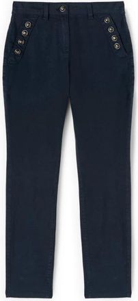 Motivi Femme, Pantalons, Bleu, Taille: 40 FR Pantalon en Drill de Coton Coupe Slim