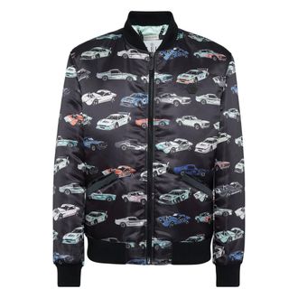 Philipp Plein Homme, Vestes, Multicolore, Taille: 2XL Satin Bomber Jacket LS Cars Racing
