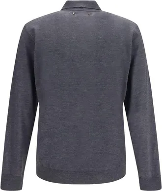 Golden Goose Mens Gray Wool Oves Aries Dress Shirt