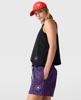 Stella McCartney TrueLife Logo Shorts, Woman, Bahia Blue/Active Red/Navy, Size: XL