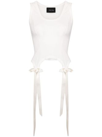 Simone Rocha débardeur Easy Bow Tails - Blanc