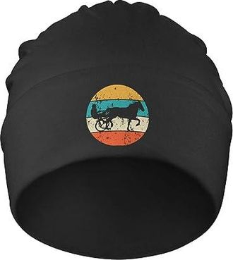 Generic Femme Homme Bonnets Tricot&eacute; &Eacute;quitation Vintage R&eacute;tro &Agrave; Cheval, Courses De Chevaux Attel&eacute;s Bonnets De Ski Classique Bonnet dhiver Mode Bonnet &Agrave; Revers 