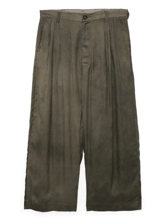 Ziggy Chen pantalon ample à design plissé - Marron
