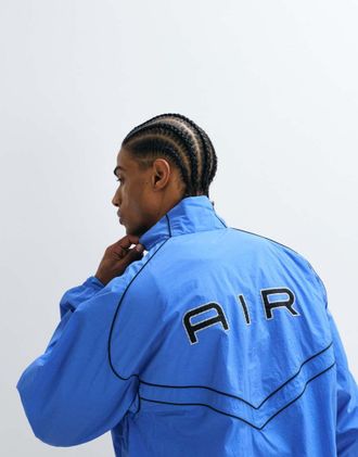 Nike Air - Windrunner - Trainingsjacke in Blau mit Stehkragen-Gr&uuml;n