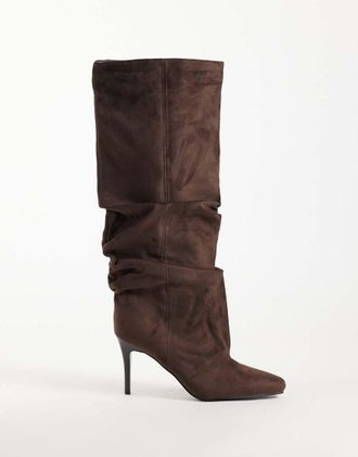 Simmi London Simmi London Reece bottes montantes fronc&eacute;es en su&eacute;dine marron